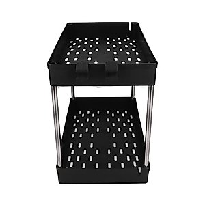 2 Tier Storage Shelf, Easy Assembly Floor Organizer Rack Stable Multifunctional for Dormitory for Office