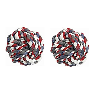 MPP Rope Dog Ball Toy 3.75 Inch Durable Dental Flossy Tough Chew Choose Quantity (4 Ball Toys)
