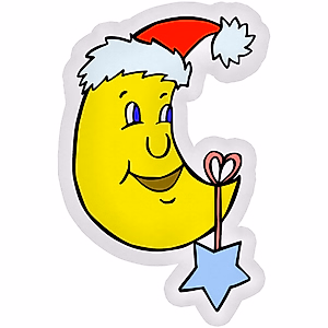 Cuspilo Christmas Moon Throw Pillow, Decor Shaped Soft Pillow Inserts for Bedroom Living Kids Room Sofa Office, 12"