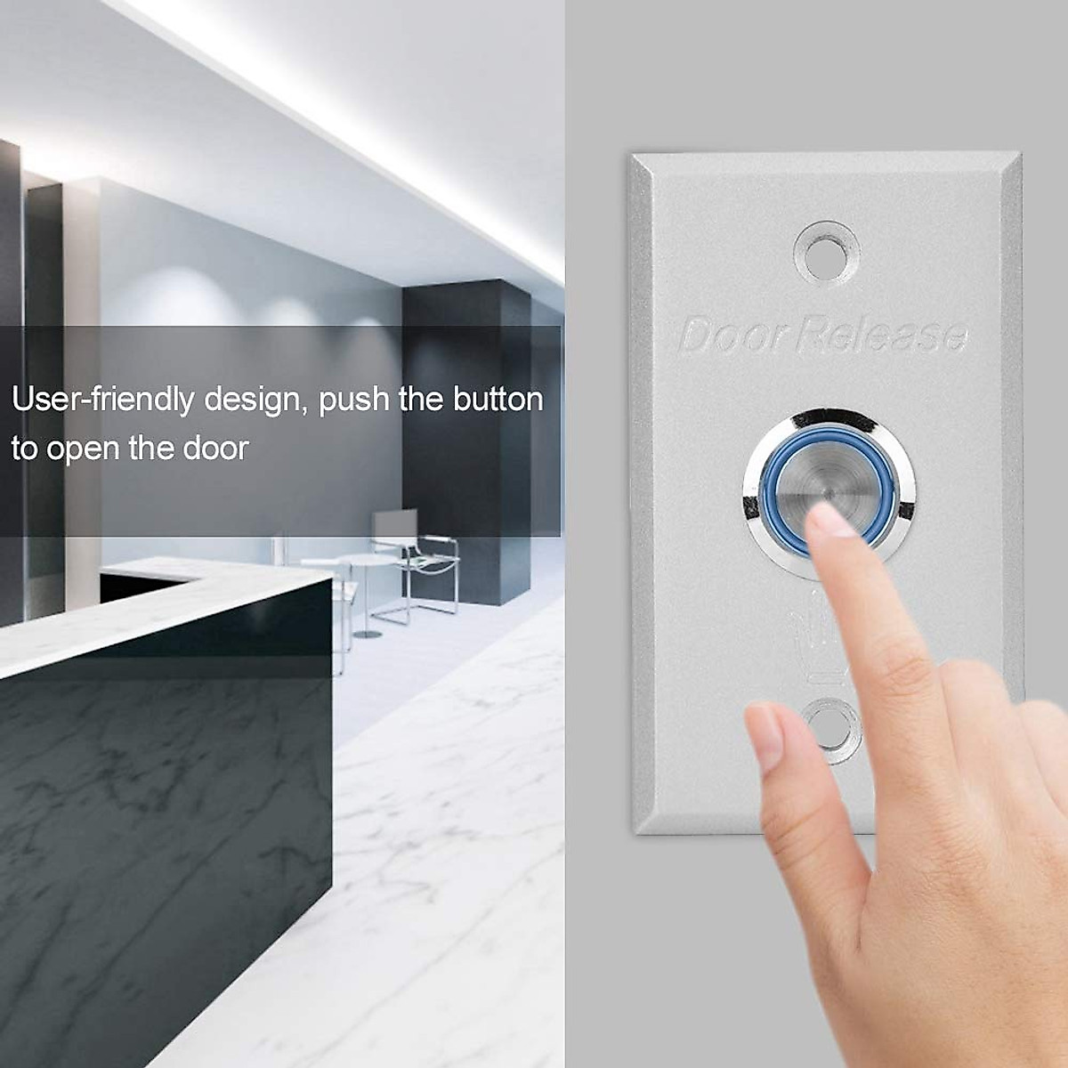 Door Access Control System Stainless Electric Steel Door Exit Button Door Push Release Button Push Button Switch with Indicator Light