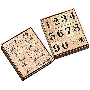 Operitacx Office Decor 24Pcs Month Stamp Decorative Stamp DIY Diary Stamp Journal Monthly Stamp Journal Wooden Stamp Wood Decor