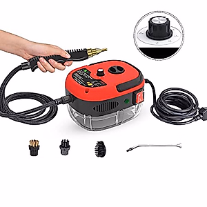 EDYYDS 2500W High Pressure Steam Cleaner, Hand-Held Portable Steam Cleaning Machine Six Gears Adjustable,for Home Use Grout Tile Car Detailing Kitchen Bathroom,with Cleaning kit Tool,Red