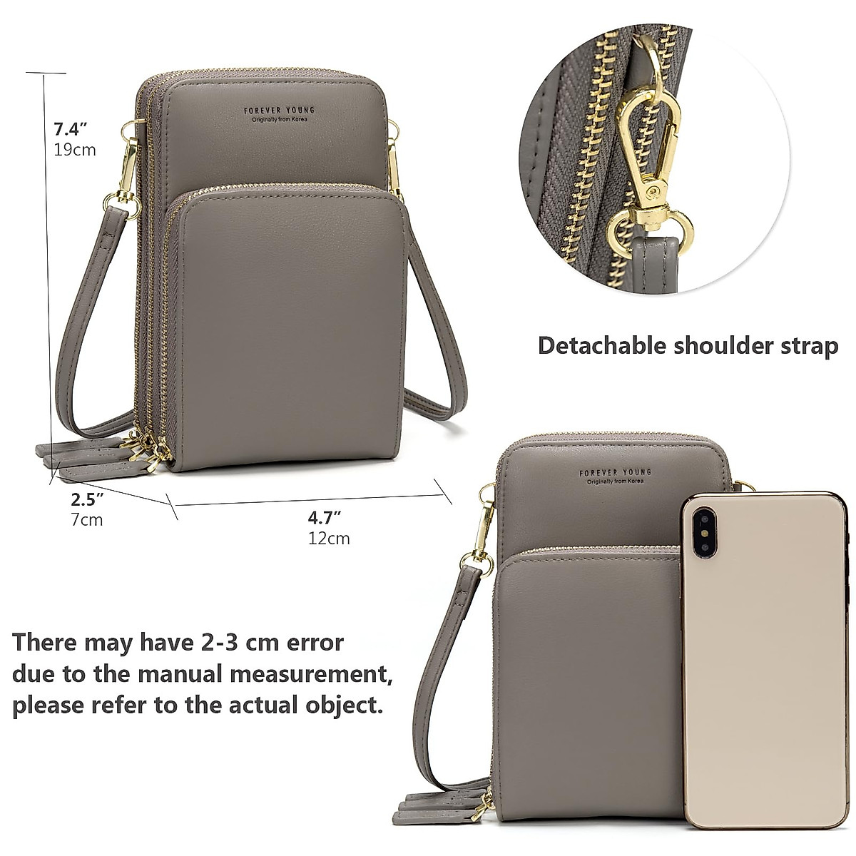 myfriday Small Crossbody Cell Phone Bag for Women, Mini Over Shoulder Handbag Purse with Credit Card Slots