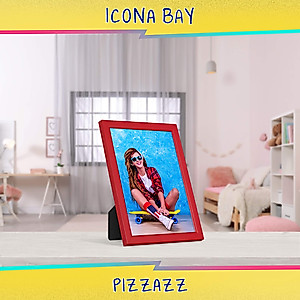 Icona Bay 5x7 Picture Frame, Red Colored Solid Wood Scandinavian Style Frame for Photo, Pizzazz Collection