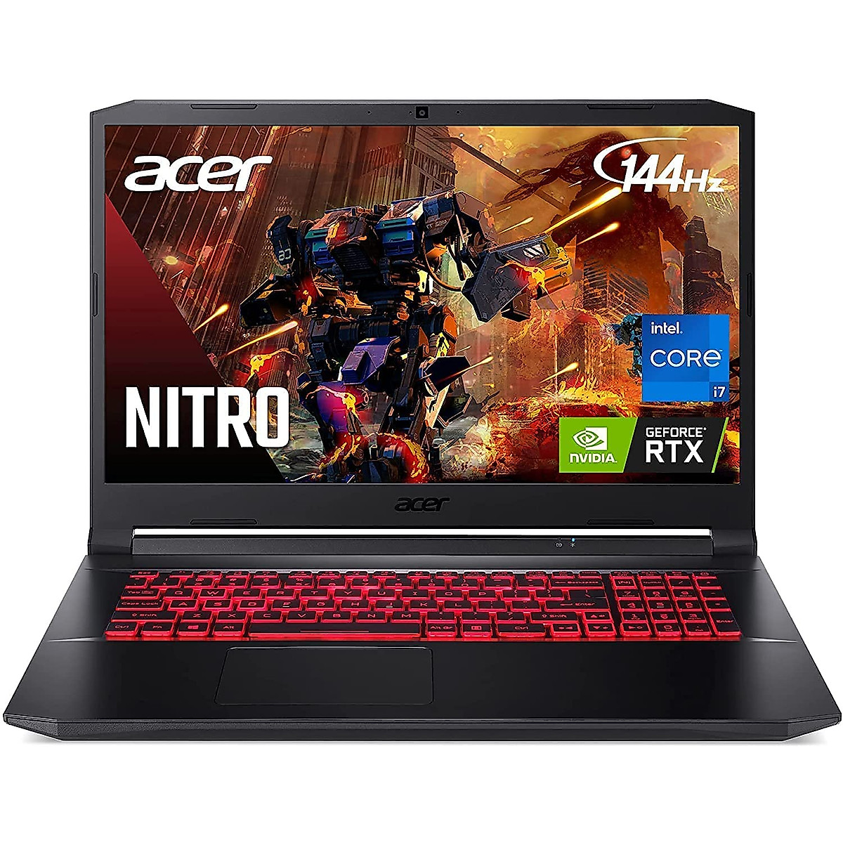 Acer Nitro 5 Gaming Laptop, 15.6 Inch FHD 144 Hz Display, Intel Core i7-11800H, NVIDIA GeForce RTX 3050 Ti, 8GB DDR4, 512GB SSD, Wi-Fi 6, Backlit Keyboard, Windows 11 Home, Bundle with JAWFOAL