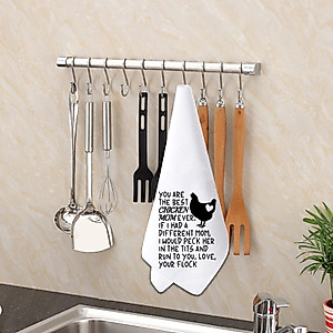PXTIDY Funny Chicken Kitchen Towel Chicken Lady Towel Sweet Housewarming Gift New Home Tea Towel Decorative Waffle Dish Towel