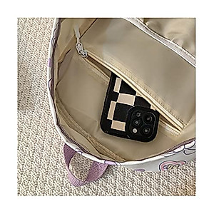 JHTPSLR Kawaii Cartoon Backpack with Plushies Cute Cartoon Printing Preppy Backpack for Teen Girls Back to School Supplies (Lucky Puppy)