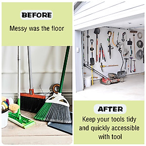 ULIBERMAGNET Magnetic Mop Broom Holder,Heavy Duty Movable Magnetic Broom Holder Rack,Anti-slip Wall Mounted Utility Storage Mop Shovel Hanger for Garage, Kitchen, Laundry, Garden(4 Pack/Black)