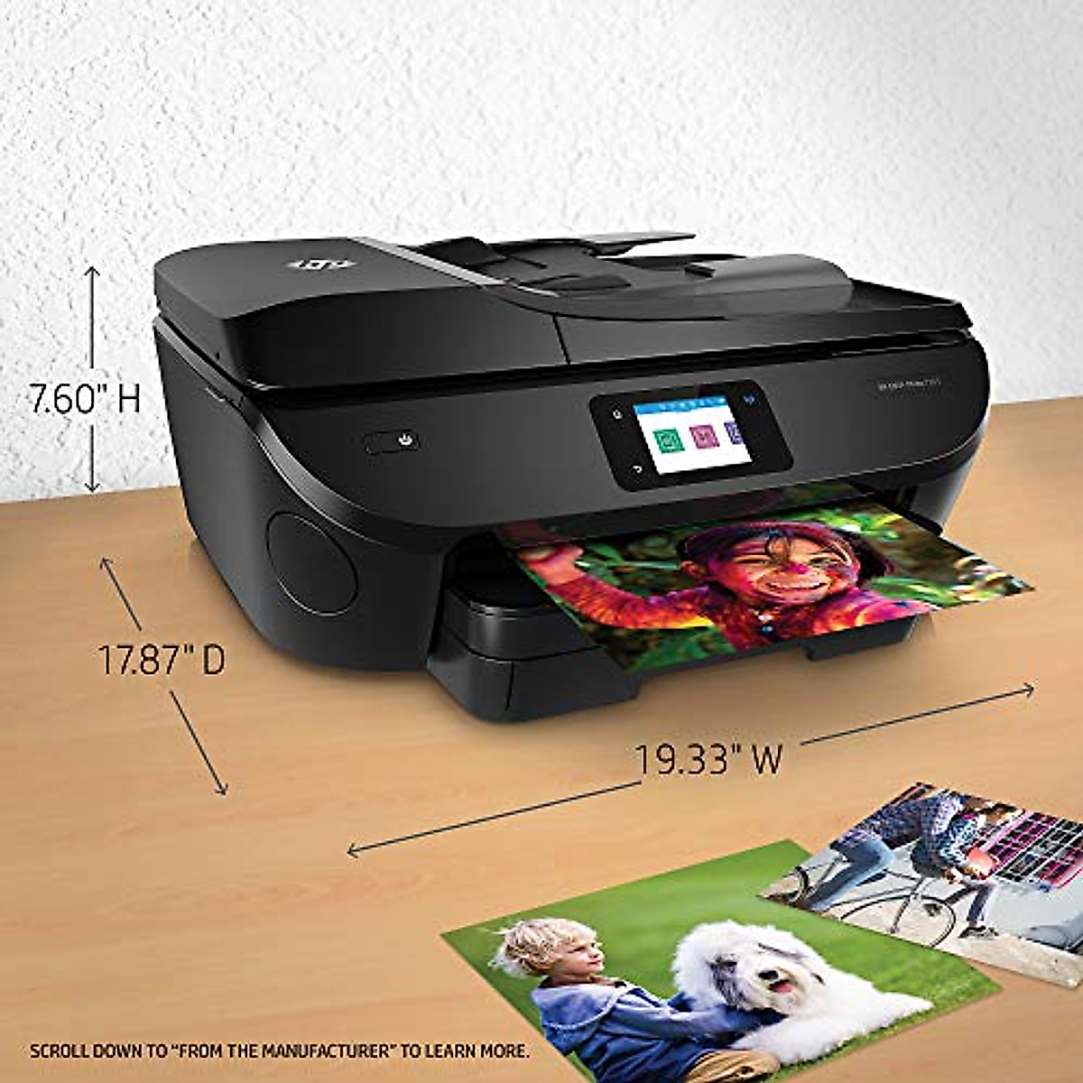 HP ENVY Photo 7855 All in One color Photo Printer with Wireless Printing, HP Instant Ink ready, Works with Alexa (K7R96A)