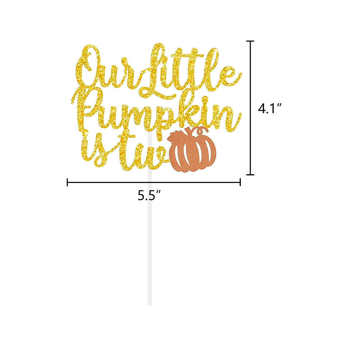 Fall Pumpkin 2nd Birthday Party Decoration Our Little Pumpkin Is Two Banner Cake Cupcake Topper Glitter Autumn Birthday Party Supplies