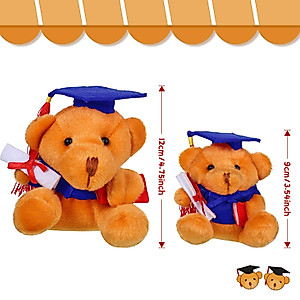 Sumind 6 Pieces Graduation Bears Class of 2025 Graduation Plush Bears Bulk Stuffed Animal Bears with Cap for Kindergarten Primary School College High School Party Favors(Black)