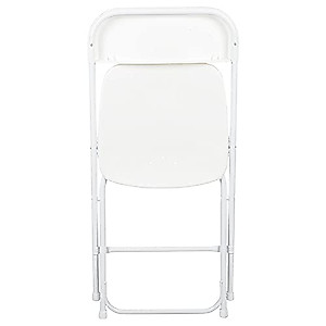 Flash Furniture Hercules™ Series Plastic Folding Chair - White - 10 Pack 650LB Weight Capacity Comfortable Event Chair-Lightweight Folding Chair