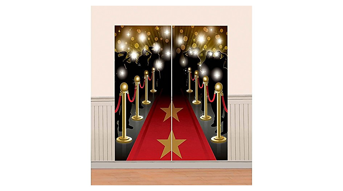 Hollywood Scene Setters Wall Decorations - Red Carpet 2-Pack
