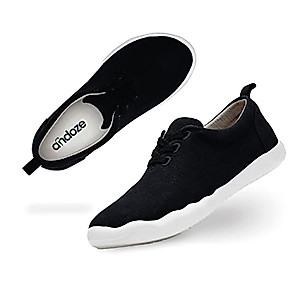 Andoze Natural Sneakers | Men & Women Shoes | Lightweight & Comfortable Lace ups | Eco Friendly, Fashion & Casual Footwear with Extra Laces - Fearless Black
