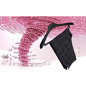 Plastic Extra Wide Suit Hangers, Pack of 15, Width: 17.7",Notched Shoulders & Swivel Hooks, Black