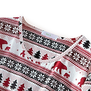 Zando Christmas Nightgowns for Women Cotton Night Gown for Ladies Long Sleevess Nightgown Women's Sleepshirts Plus Size Sleepwear Night Dress Sleep Shirts Dress Shirts Christmas Snow Bears X-Large