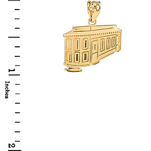 Good Luck Charms Solid 14k Gold San Francisco Cable Car Charm Pendant