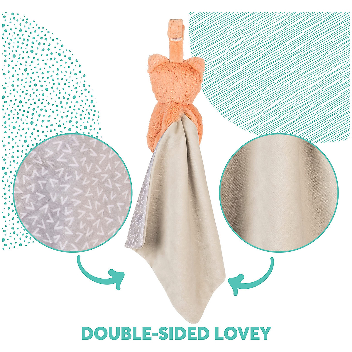 GUND Baby Lil’ Luvs Tuck-Away Lovey, Emory Fox, Ultra Soft Animal Plush Toy with Built-in Baby Blanket for Babies and Newborns