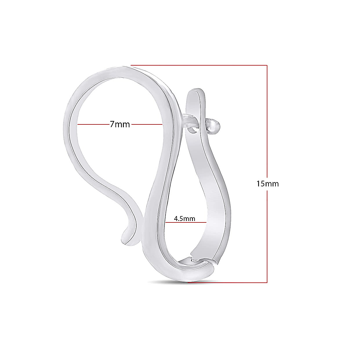 AFFY Interchangeable Pendant Hanger Slide Pearl Enhancer Fits 7mm In 14k White Gold Plated 925 Sterling Silver