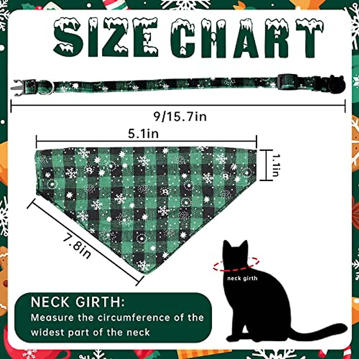 Christmas Dog Bandanas 3 Pack, Elk and Santa Bandana, Reversible Triangle Scarves for Dogs Cats Pets, Premium Durable Fabric, Adjustable Fit