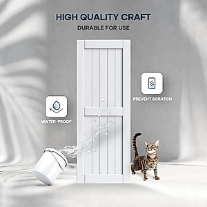 EaseLife 30in x 84in Sliding Barn Door with 5.5FT Barn Door Hardware Track Kit Included,Solid LVL Wood Slab Covered with Water-Proof & Scratch-Resistant PVC Surface,DIY Assembly,Easy Install,White