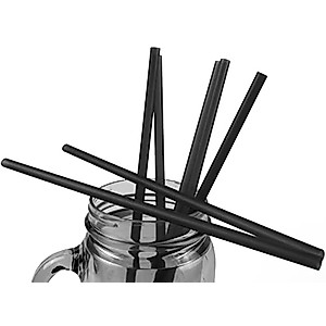 Made in USA Pack of 250 Black (9" X 0.29") Individually Wrapped PLA-Corn Starch Smoothie Drinking Straws (BPA-free)