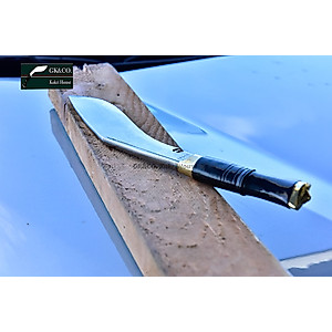 GK&CO. Kukri House Official Issued - Genuine Kukri/Khukuri- 9 Inch Nepal Armies Service Issue Kukri Knife -Traditional Horn Handle- Handmade in Nepal