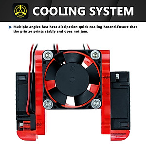 Haldis 3D Printer Cooling Fans Set, Upgrade 3Pcs 3010 Fans Premium Quiet 30x30x10mm Fan for E3D V6 OD 22mm Hotend (Red 24V)