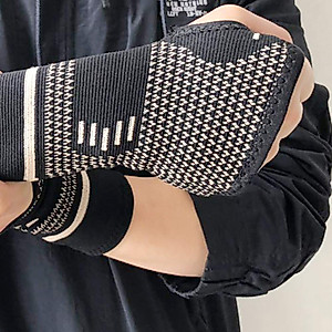 Fansipro 1 Pair Wrist Hand Brace Carpal Tunnel Support Splint Fit Arthritis Sprain Pain, 22-25 CM, Black