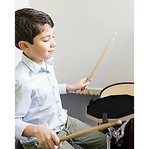 Starfavor Drum Practice Pad with Snare Drum Stand Set, 12-Inch Double Sided Silent Practice Pad Kit with Drum Sticks, Drumstick Holder, Luminous Carrying Bag, Black (Fits 8''-15'' Drums)