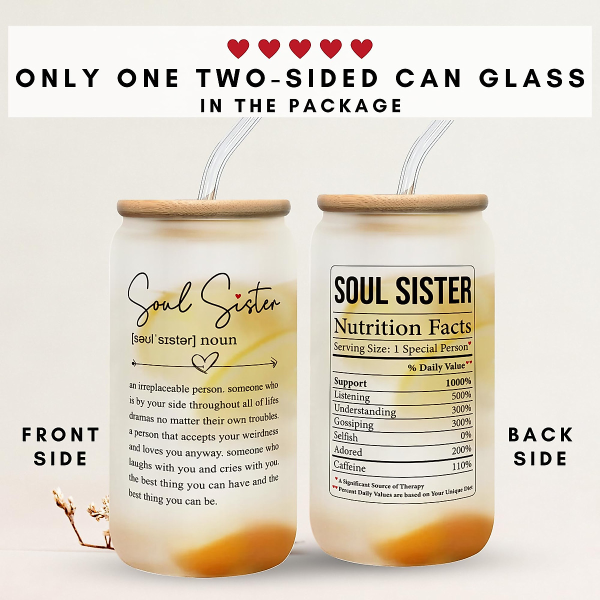 Friendship Gifts for Women Friends, Gifts for Friends Female, Gifts for Sister - Christmas Gifts for Best Friend, Christmas Gifts for Friends, Christmas Gifts for Best Friend Women - 20 Oz Can Glass