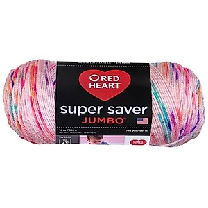Red Heart Super Saver Jumbo Speckle Bubblegum Pink Yarn - 1 Pack of 283g/10oz - Acrylic - 4 Medium (Worsted) - 482 Yards - Knitting/Crochet & Amigurumi