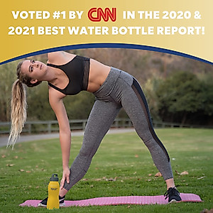 Healthy Human Stainless Steel Curve Water Bottle | 100% BPA Free Thermos for Kids & Adults | Vacuum Insulated Water Bottles | Metal Bottles with Leak Proof Lid (21 oz/ 621 ML, Sunrise)