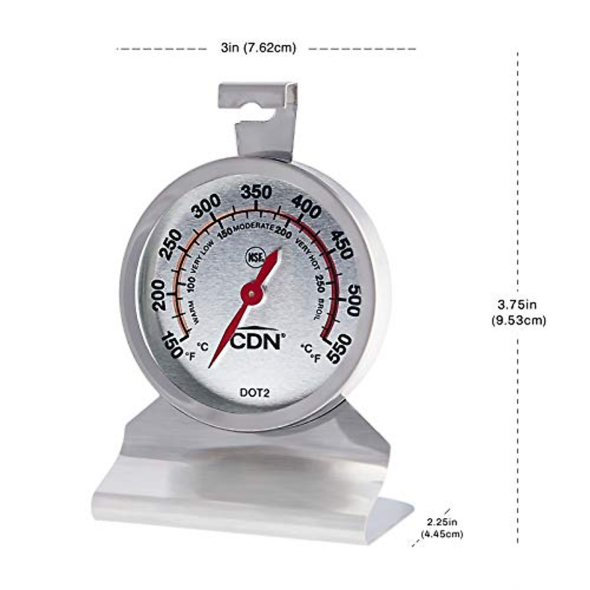 CDN DOT2 09502000954 ProAccurate Oven Thermometer, 1 EA, Silver