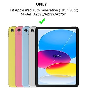 HEAPAO Touchpad iPad 10th Generation Case with Keyboard (10.9", 2022) - 7 Color Backlight, Multi-Touch Trackpad, Detachable Keyboard, Flip Stand Case with Pencil Holder for New iPad 10th 2022, Black