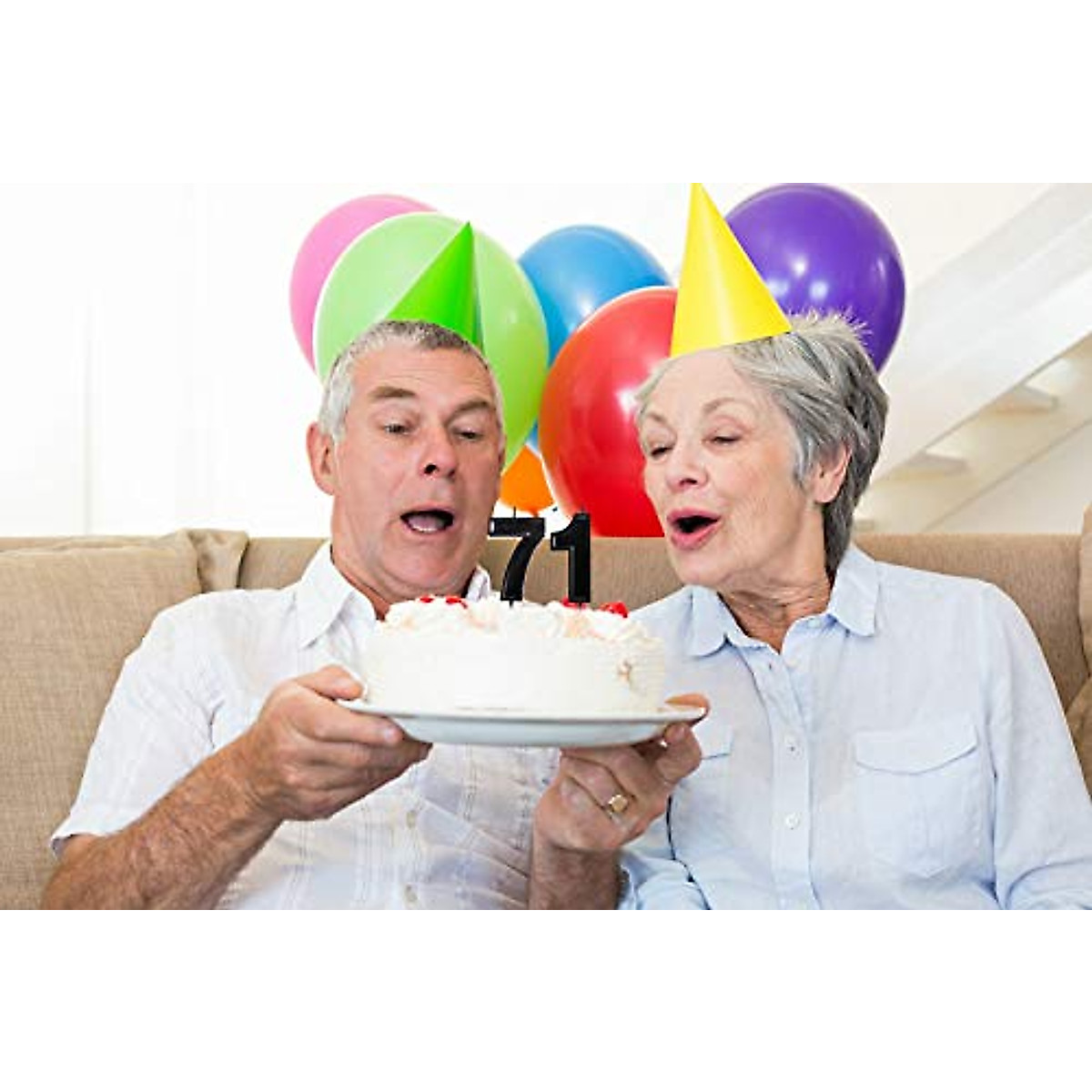 2.76 Inches Large Birthday Cake Number Candle,Black Fashion Numeral Topper Decoration for Wedding Anniversary, Shower, Kids and Adults Party Celebration Photograph Beautiful Moments. (Number 7)