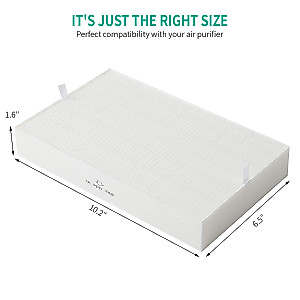 Gazeer 6 Packs True HEPA Replacement Filter Compatible with Honeywell for HEPA R Filter (HRF-R1 HRF-R2 HRF-R3) HPA090, HPA100, HPA200, HPA250 and HPA300 Series