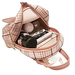 Mini Backpack Crossbody Bag for Teenage Girl Plaid Women Shoulder Phone Purse Korean Style Female (Color : Blue)