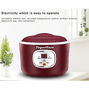 YogurtEase Automatic Yogurt Maker, Compact Greek Yogurt Maker Machine with Constant Temperature Control, Stainless Steel Container, 1 Quart for Home Organic Yogurt