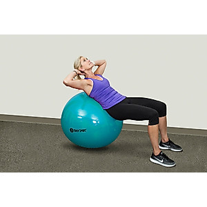 Body Sport Exercise Ball with Pump for Home Gym Balance Stability, Pilates, Core Strength, Stretching, Yoga, Fitness Facilities, Desk Chairs Teal 85cm