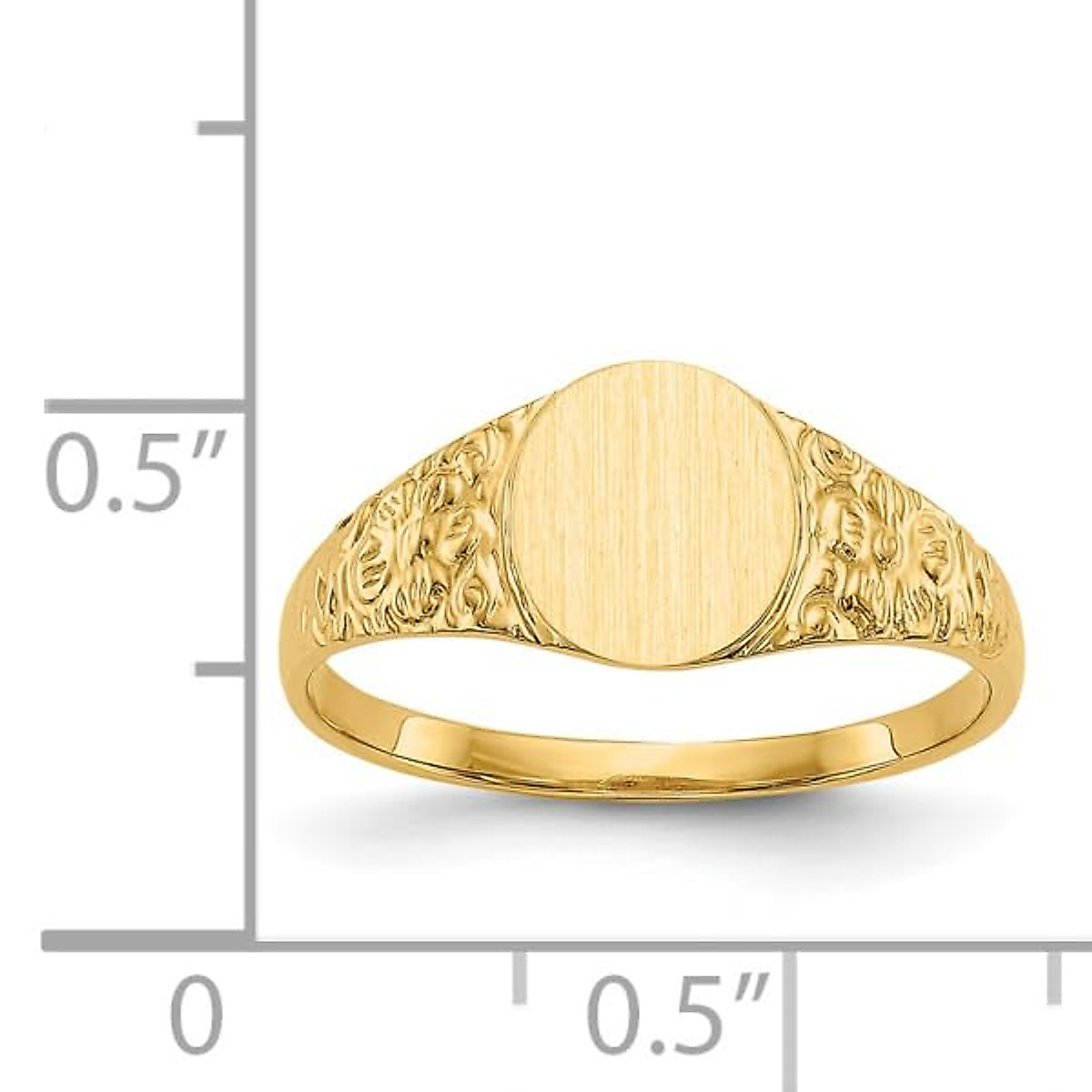 IceCarats 14K Yellow Gold Custom Engraved Signet Ring Handmade Personalized Monogram Initial Letter Band Size 6
