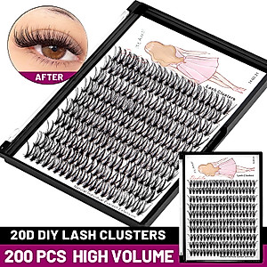Dedila 8-22mm to Choose 20D/40D/60D/80D/100D Individual False Eyelashes Makeup Cluster Eyelashes Thickness 0.07mm D Curl Natural long Black Soft 3D Eye Lashes Extensions (20D-15mm)
