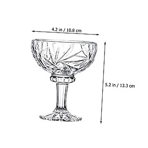 Luxshiny 4pcs Dessert High Salad Transparent Serving Snack Tumbler Clear Bowls Yogurt Trifle Beach Muffins Cups Beverage Tasting Delicate Smoothie Container Base Custard Fruit with Bar