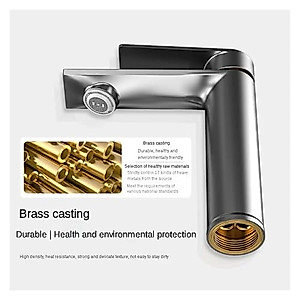 Bathroom Faucet hot and Cold Mixer tap countertop Mounted Bathroom Basin Faucet Gunmetal Grey Square washbasin Sink Bathtub Faucet