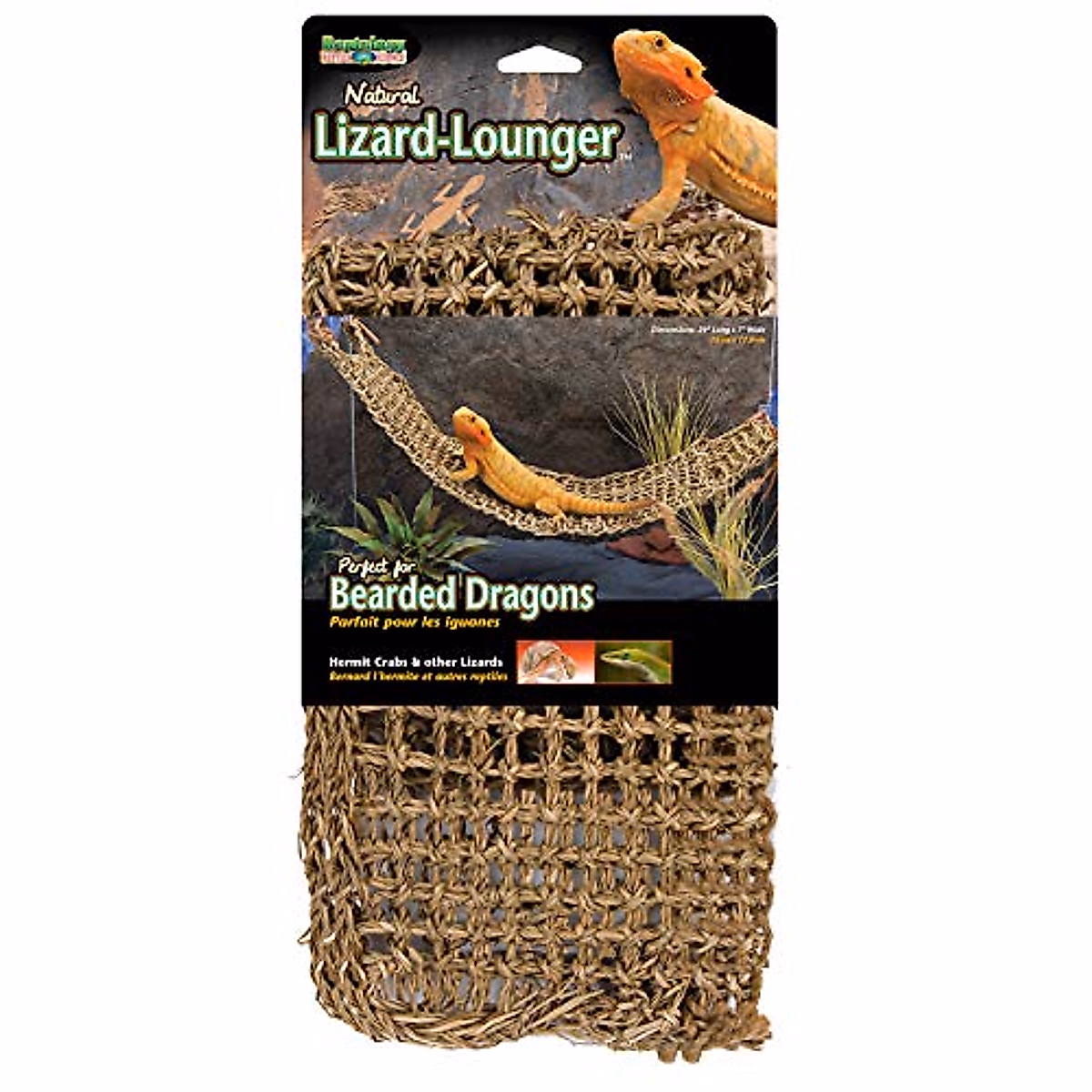 PENN-PLAX Reptology Lizard Lounger – 100% Natural Seagrass Fiber – Great for Bearded Dragons, Anoles, Geckos, and Other Reptiles – Extra Large