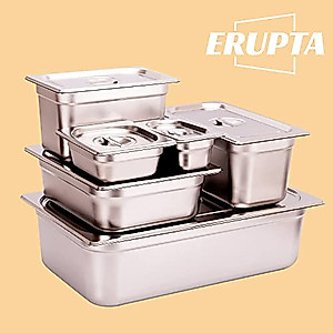 ERUPTA Stainless steel Commercial Steam table pan Lids,NSF Anti-jam GN hotel Pans Lid-1/6 catering food pan lid