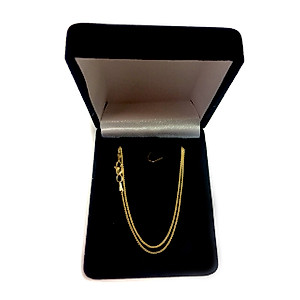 Jewelry Affairs 10k Yellow Real Gold Wheat Chain Necklace, 1.0mm, 18"