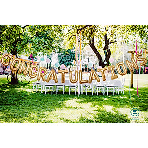 Endea Group Congratulations Banner Balloons 13 Inch Letters - Inflatable Foil Mylar - Celebrate for Graduations, Anniversaries, Weddings, Retirements 15pcs in Set (Gold)
