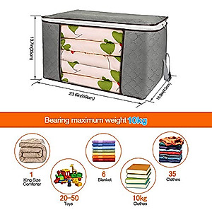FATMOON Large Storage Bags,90L,3 Pack Clothes Storage Bins,23.6 x 16.9 x 13.7 inches Foldable Closet Organizers Storage Containers with Durable Handles