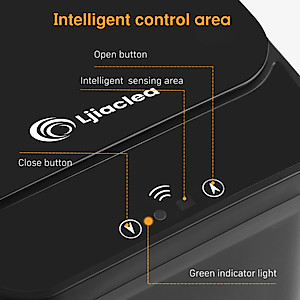 LJIACLEA Bathroom Smart Touchless Trash Can for Kitchen 2.6 Gallon Automatic Motion Sensor Rubbish Can with Lid Waterproof Narrow Small Garbage Bin for Kitchen, Toilet, Bedroom, RV(Black,Battery)